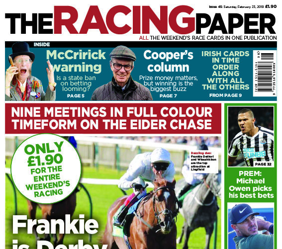All the weekend colour racecards in Saturday's Racing Paper — only £1. ...